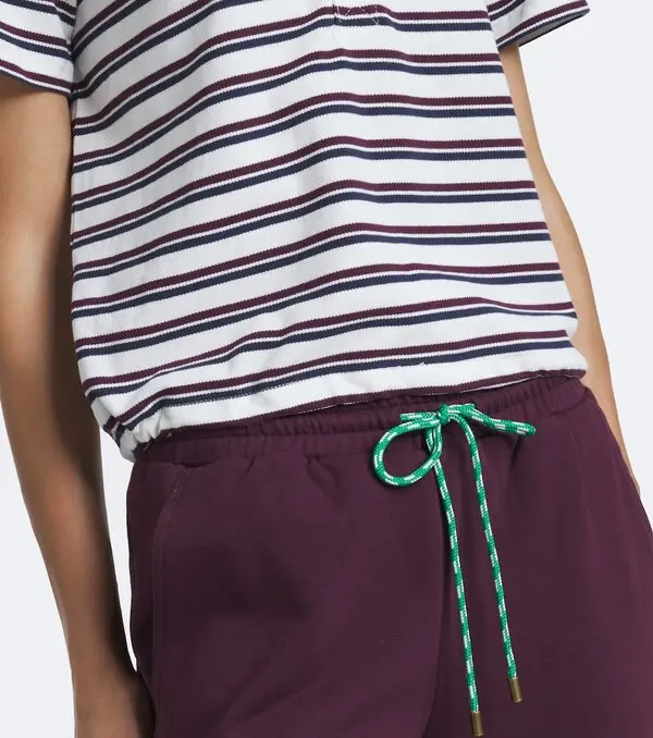 The Upside Sophie Cropped Striped Pique Polo Shirt