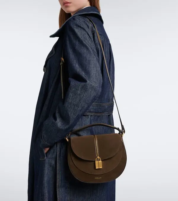 DEMELLIER Siena Saddle Small Suede Shoulder Bag