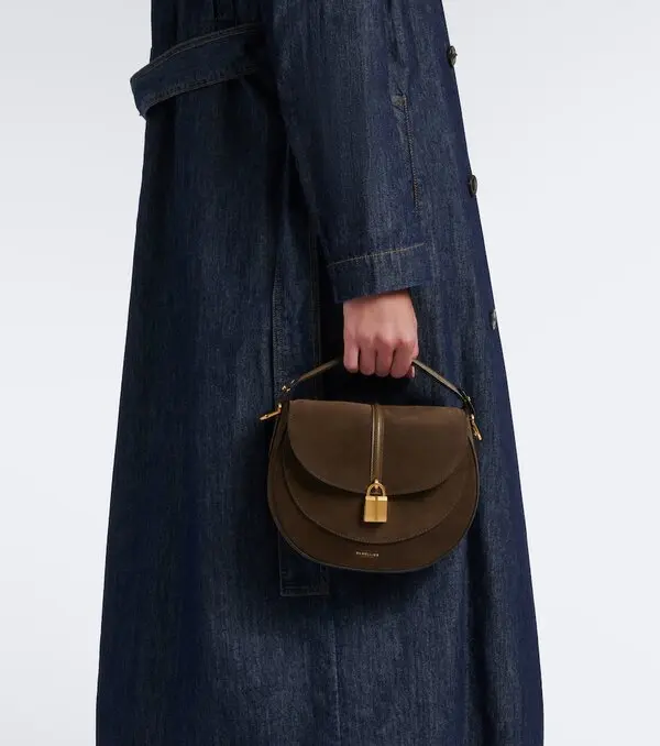 DEMELLIER Siena Saddle Small Suede Shoulder Bag