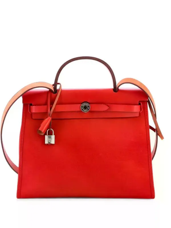 Hermès Herbag Zip Leather And Toile 31 Shoulder Bag