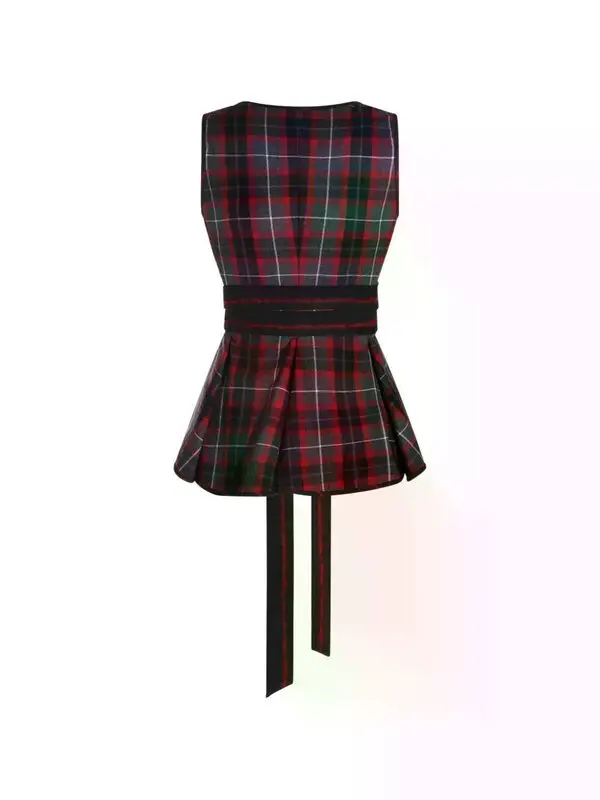 VIVIENNE WESTWOOD Roxy Tartan-print Peplum Top - Grey