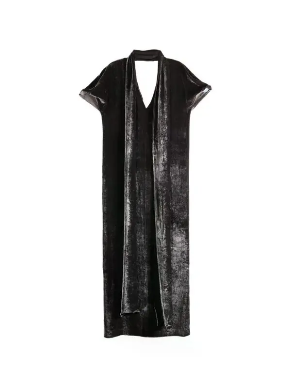 CORTANA Iris Velvet V-neck Maxi Dress