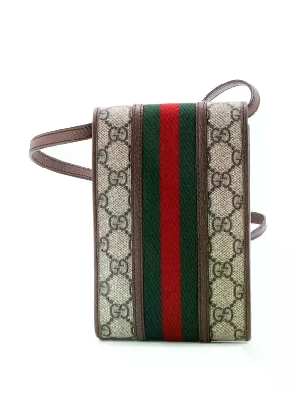 Gucci Ophidia Vertical Flap Gg Coated Canvas Mini Crossbody Bag