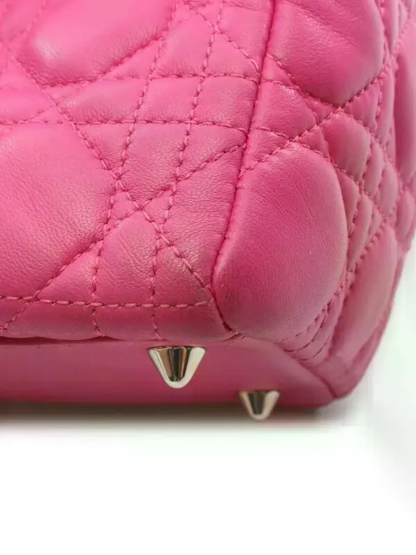 Dior 2000s Medium Lady Cannage Tote Bag - Pink