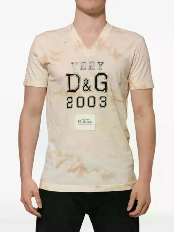 Dolce & Gabbana Distressed-finish T-shirt - Neutrals