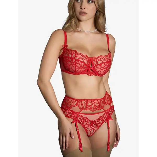 Agent Provocateur Nelle Embroide Tulle Suspender