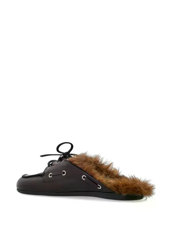 POSA Lace-up Faux-fur Mules