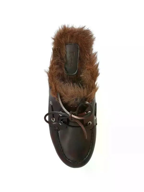 POSA Lace-up Faux-fur Mules
