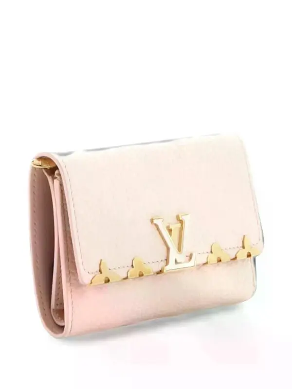 LOUIS VUITTON Capucines Wallet Leather With Embellished Detail Compact Small Wallets