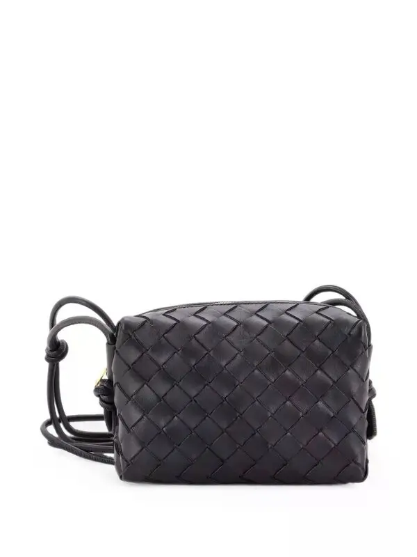 Bottega Veneta Loop Intrecciato Nappa Mini Crossbody Bag - Black