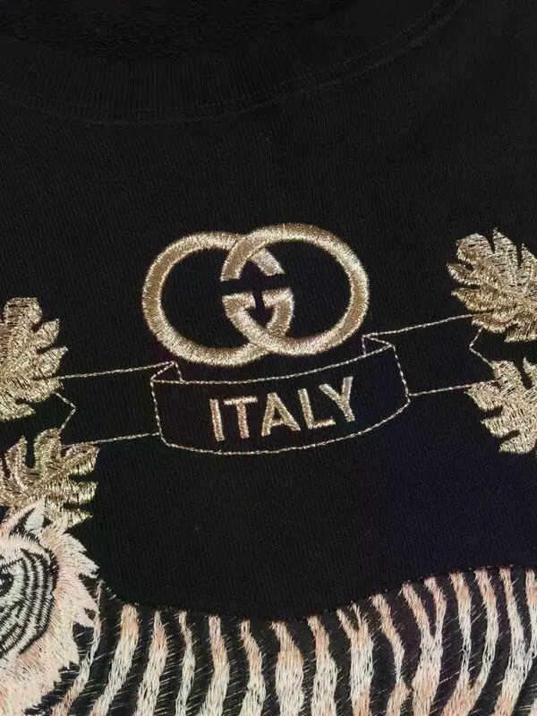 Gucci 2010s Interlocking G Tiger-embroidered Sweatshirt