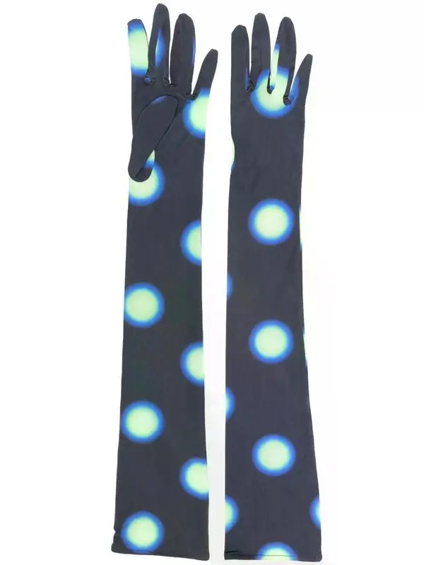 MAISON MARGIELA Geometric-print Opera Gloves - Black
