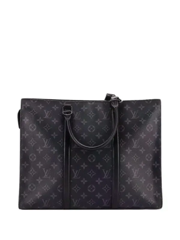 LOUIS VUITTON Sac Plat Zipper Monogram Eclipse Canvas Horizontal Tote Bag
