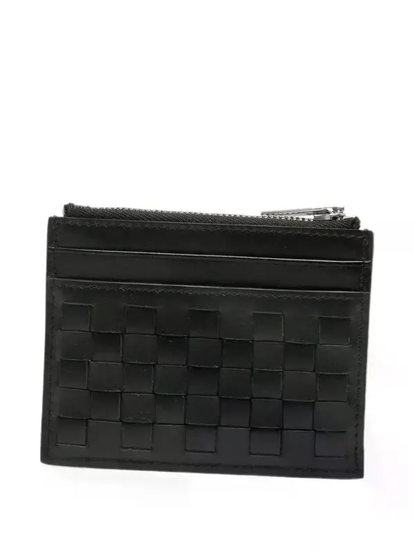 Sandro Woven-effect Leather Cardholder