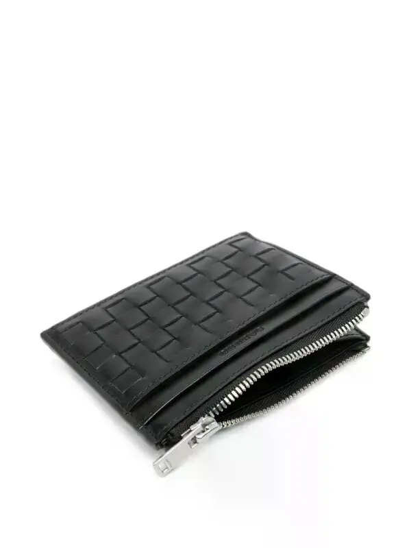 Sandro Woven-effect Leather Cardholder