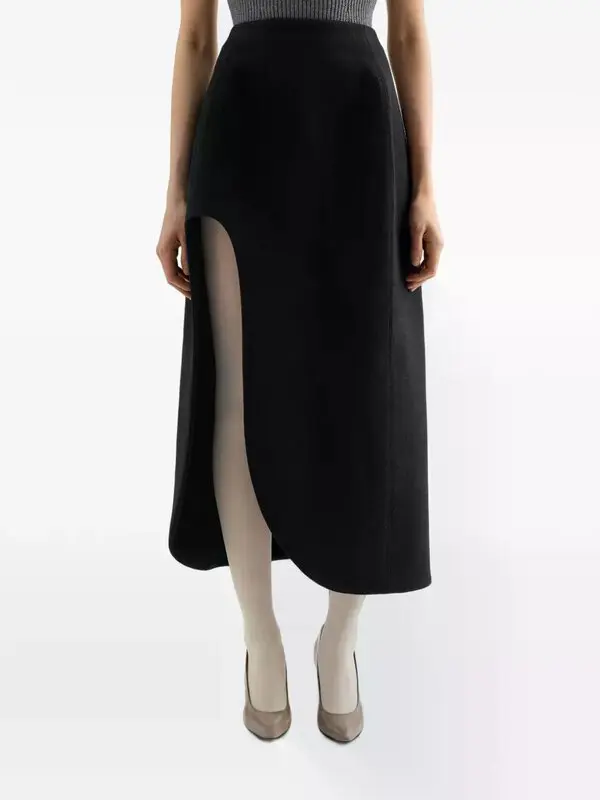 JIL SANDER Wool Sablé Skirt