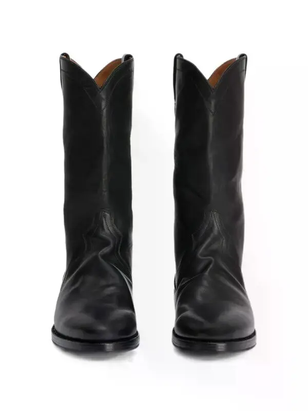 JIL SANDER Aged-effect Leather Boots