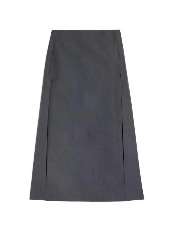 JIL SANDER Fil-à-fil Slit Midi Skirt - Grey