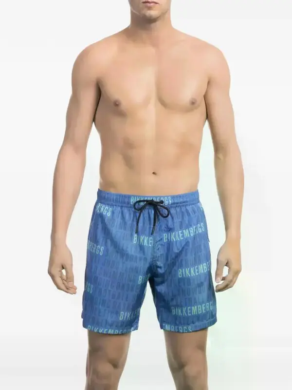 BIKKEMBERGS Logo-print Drawstring Swim Shorts