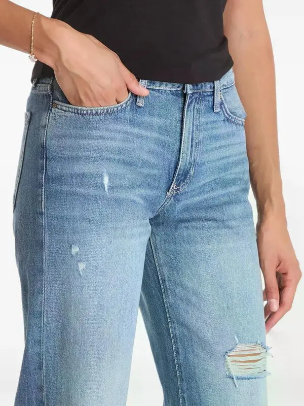 Guess Distressed Wide-leg Jeans