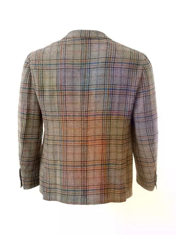LARDINI Plaid-pattern Single-breasted Blazer