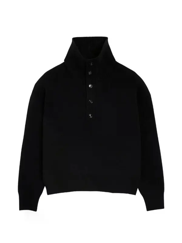 AMI Paris Button-fastening High-neck Sweater