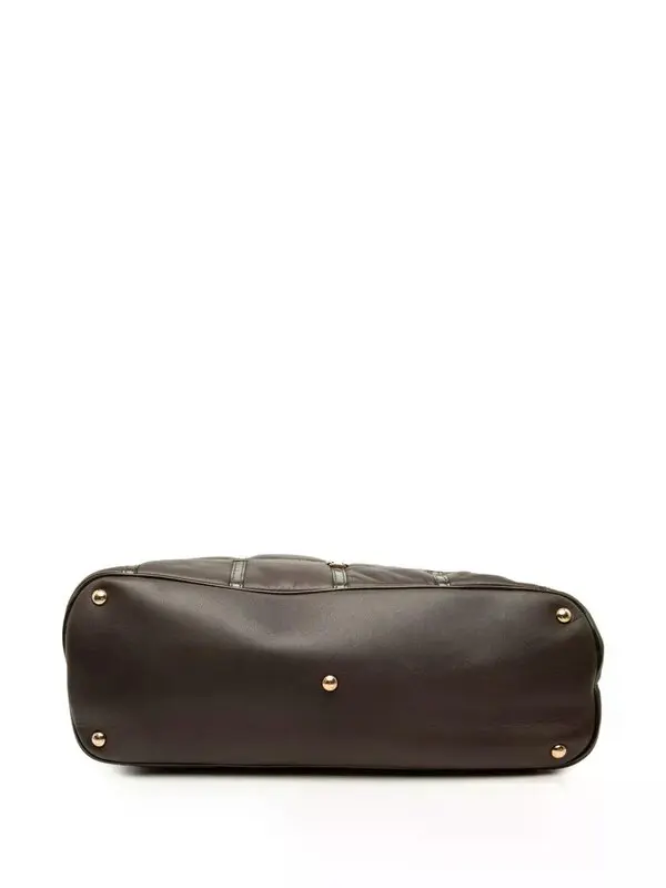 FERRAGAMO 2000-2010 Quilted Calfskin And Patent Grid Dome Tote Bag