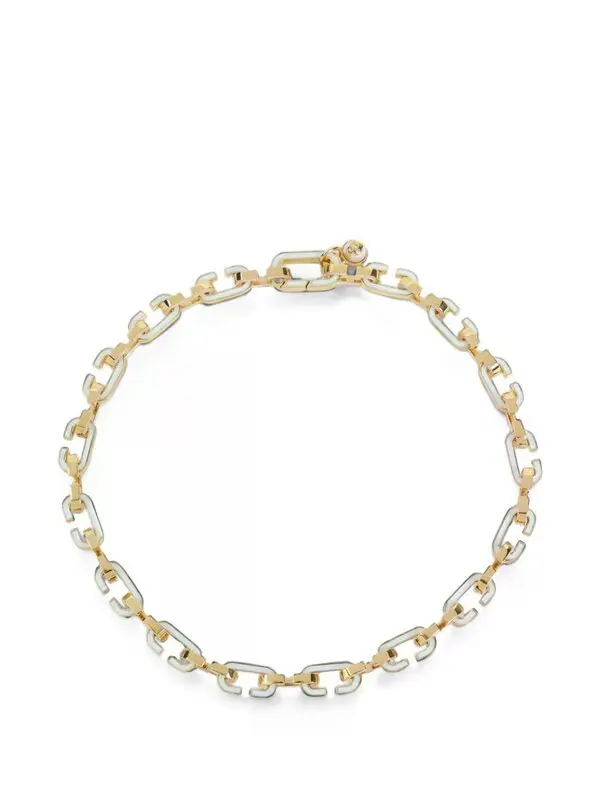 Casablanca Enamel-detail Chain-link Necklace - Gold