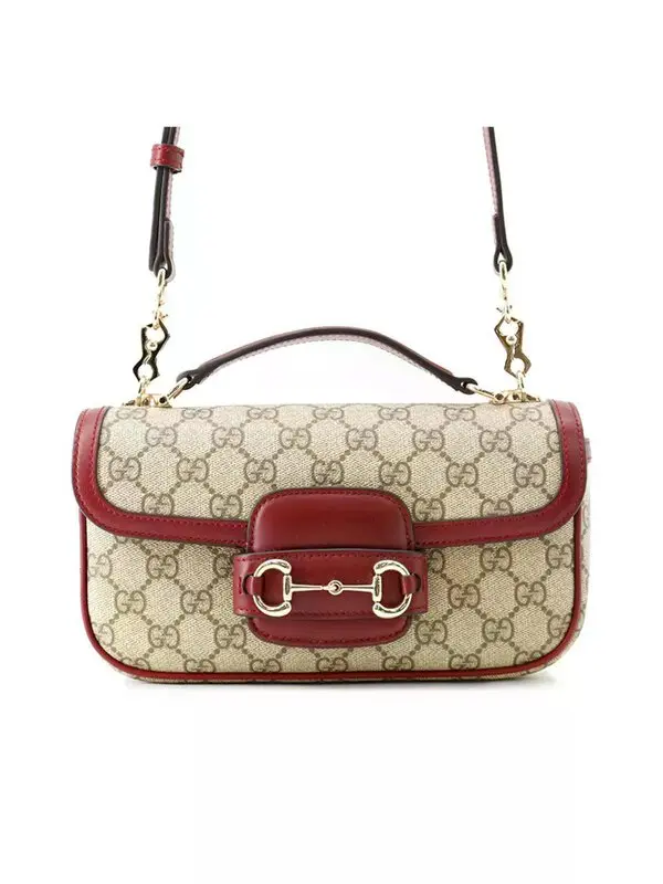 Gucci 2000-2026 Gg Supreme Horsebit 1955 Top Handle Bag Satchel