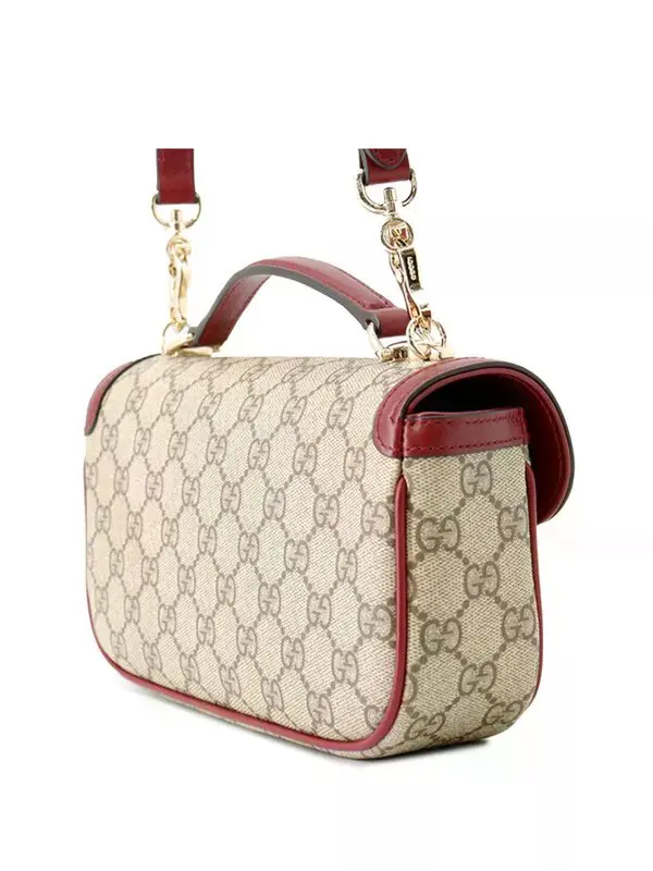 Gucci 2000-2026 Gg Supreme Horsebit 1955 Top Handle Bag Satchel