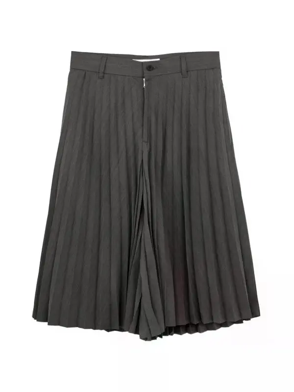 Toga Pleated Wide-leg Shorts - Grey