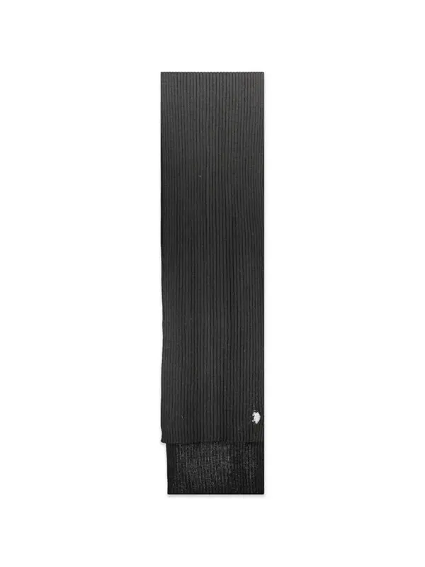 U.s. Polo Assn. Ribbed-knit Logo-embroidered Scarf - Black