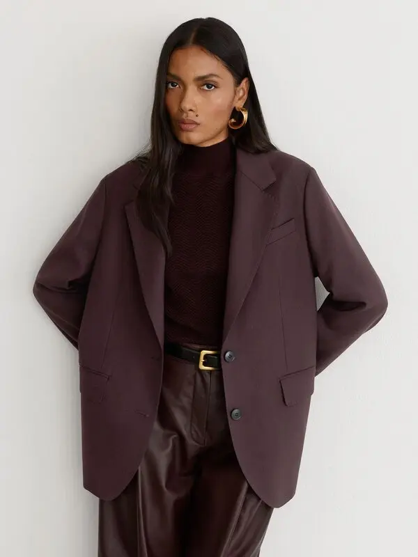 REISS Stretch-twill Relaxed Single-breasted Blazer