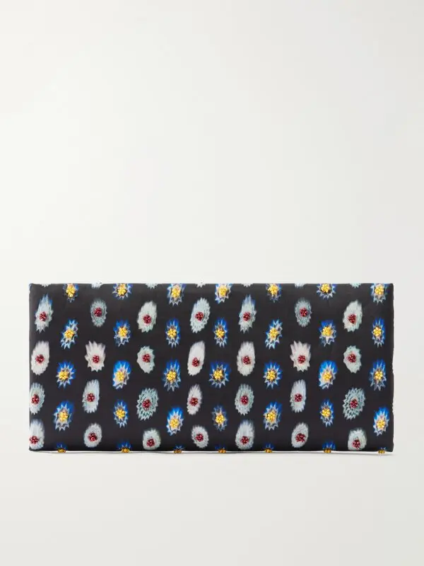 Staud Muse Bead-embellished Satin Clutch
