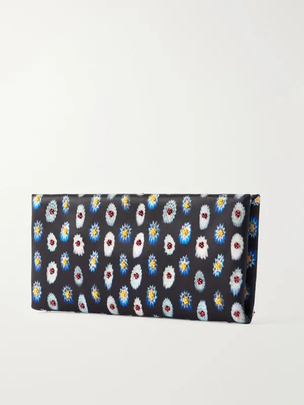 Staud Muse Bead-embellished Satin Clutch