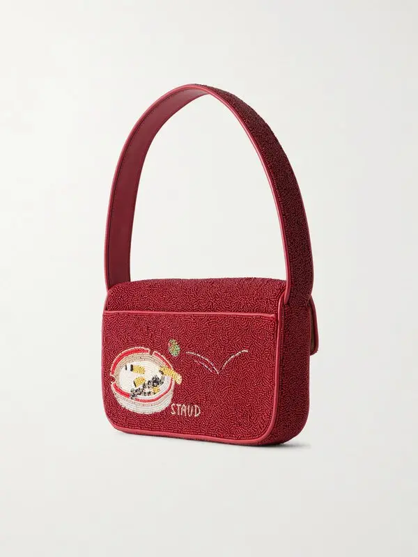 Staud Tommy Bead-embellished Shoulder Bag