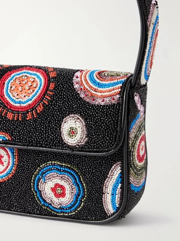 Staud Tommy Bead-embellished Shoulder Bag