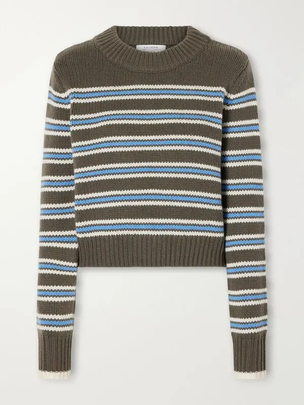 LA LIGNE Mini Marin Striped Wool And Cashmere-blend Sweater