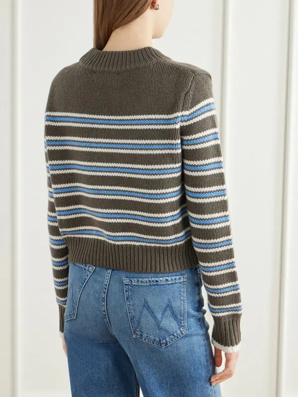 LA LIGNE Mini Marin Striped Wool And Cashmere-blend Sweater