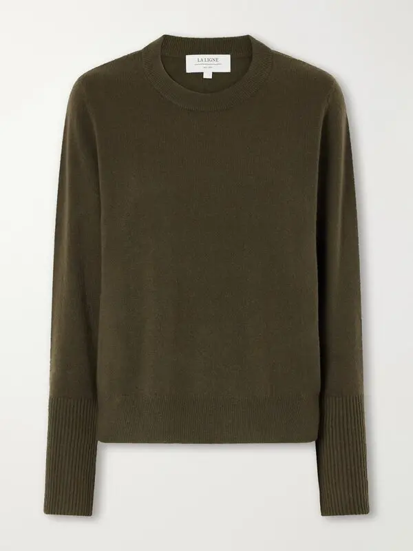 LA LIGNE Solid Lean Lines Cashmere Sweater
