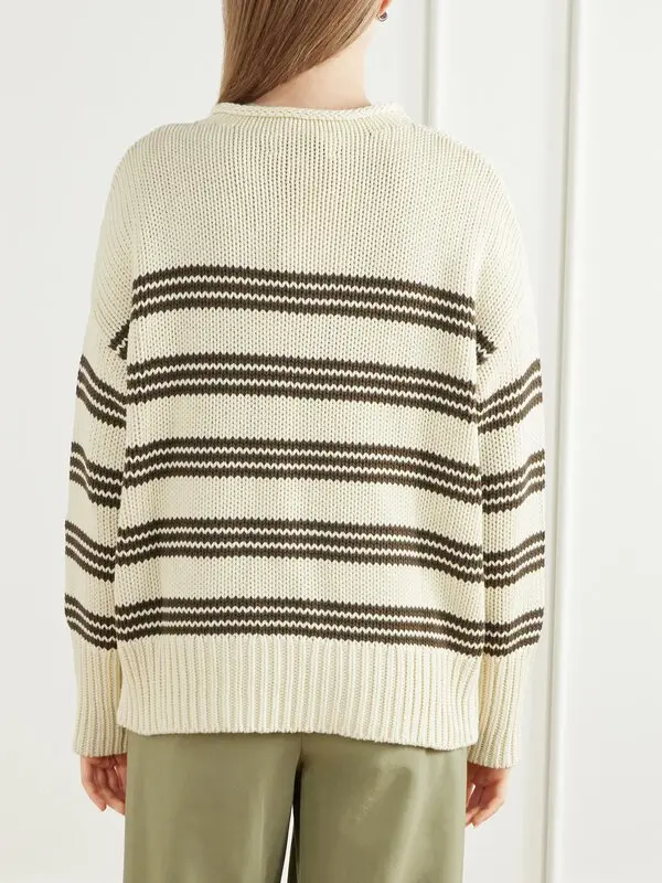 LA LIGNE Marina Striped Cotton Sweater