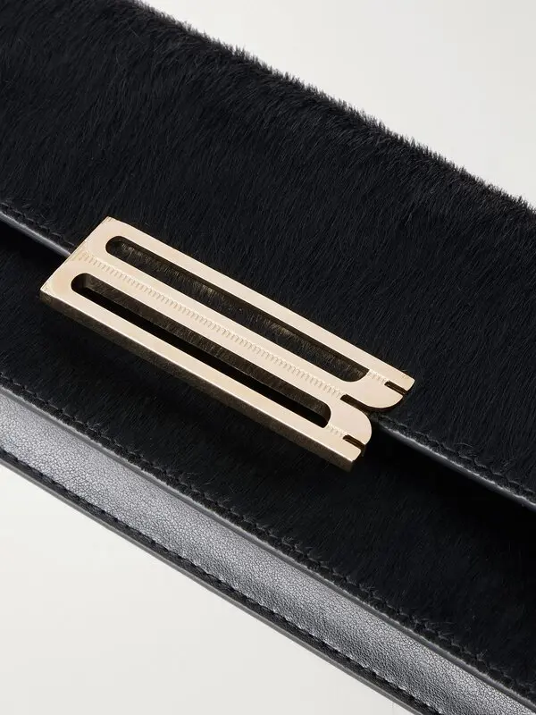 Victoria Beckham Dorian East-west Calf Hair Clutch - Black
