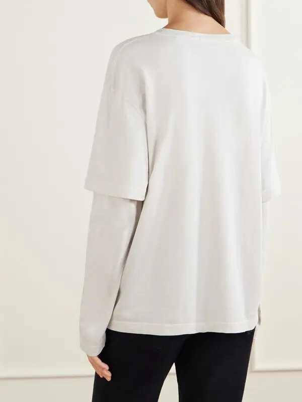 AGOLDE Lois Layered Cotton-jersey T-shirt