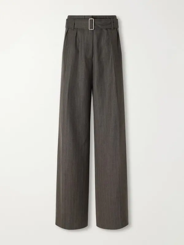 Our Legacy Soar Belted Cotton And Wool-blend Wide-leg Pants