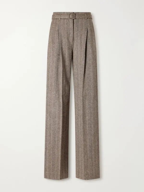 Ralph Lauren Wool And Cotton-blend Wide-leg Pants