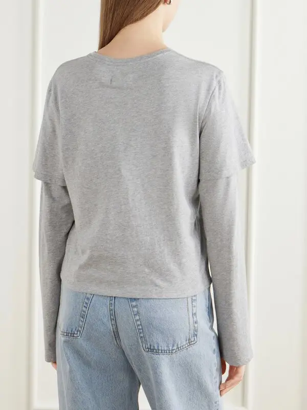 Still Here 2tee Layered Cotton-jersey T-shirt