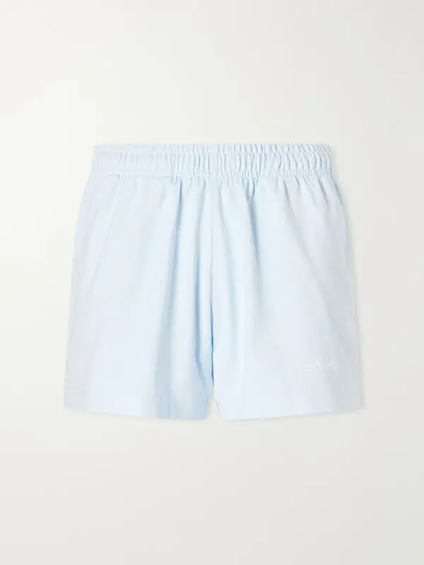 Sporty & Rich International Disco Cotton Shorts - Blue