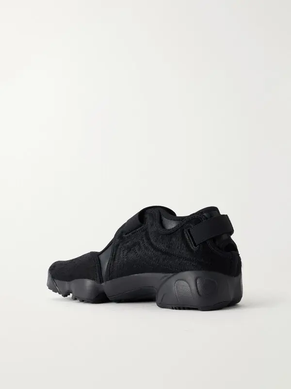 Nike Air Rift Rubber-trimmed Calf Hair Split-toe Sneakers - Black