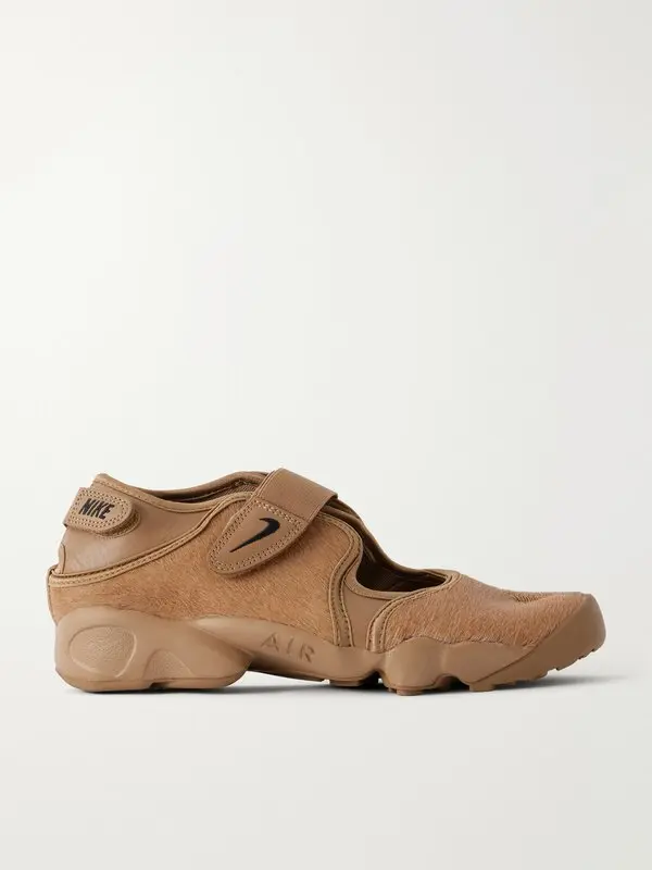Nike Air Rift Rubber-trimmed Calf Hair Split-toe Sneakers - Brown