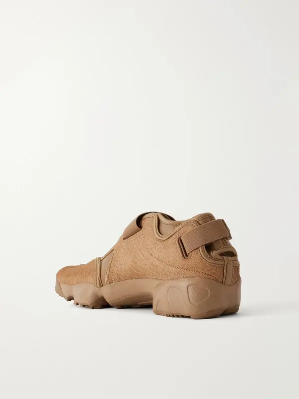 Nike Air Rift Rubber-trimmed Calf Hair Split-toe Sneakers - Brown